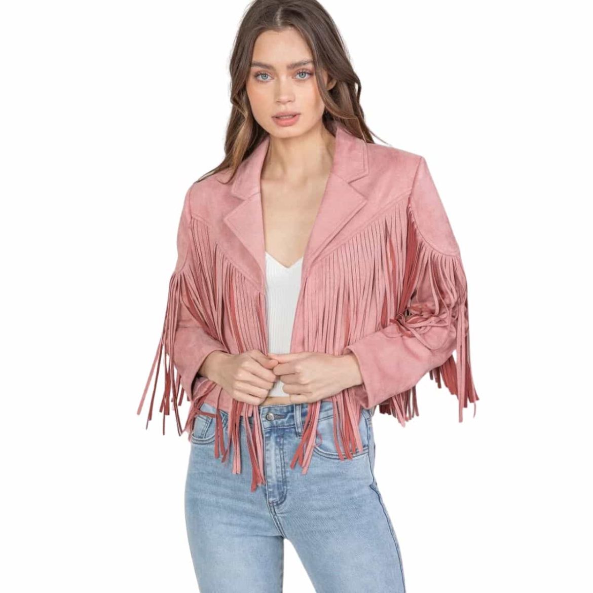 Women's Suede Fringe Jacket Outfit Ideas for Every Body Type