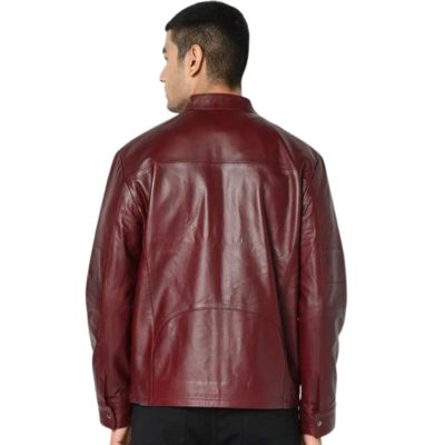 Maroon Maverick Leather Jacket Outfit For Men