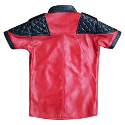 Leather Police Red Leather Shirt For A Bold And Stylish Look For Men